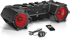 BOSS Audio Systems ATV95LRGB ATV UTV Weatherproof Sound System - 8 Inch ...