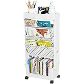 Amazon.com: 2 Tier Movable Bookcase, Book Cart Organizer, Utility ...