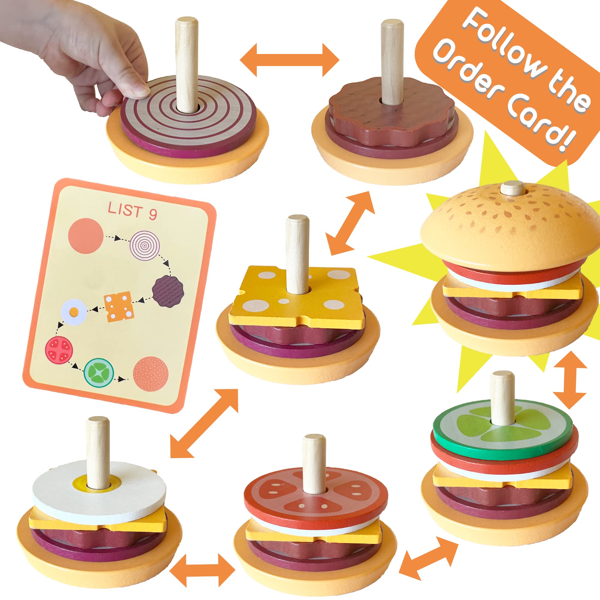 Mua Stacking Hamburger Toy, Create a Burger Sequencing Stacker, Food ...