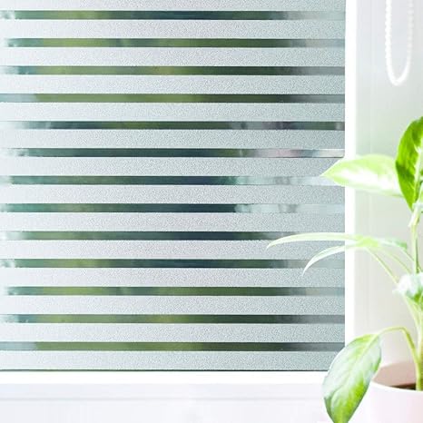 Amazon.com: Wopeite Frosted Stripe Window Film Static Cling Privacy ...