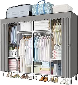 Amazon.com: Portable Closet, LOKEME 67 Inch Wardrobe Closet for Hanging ...