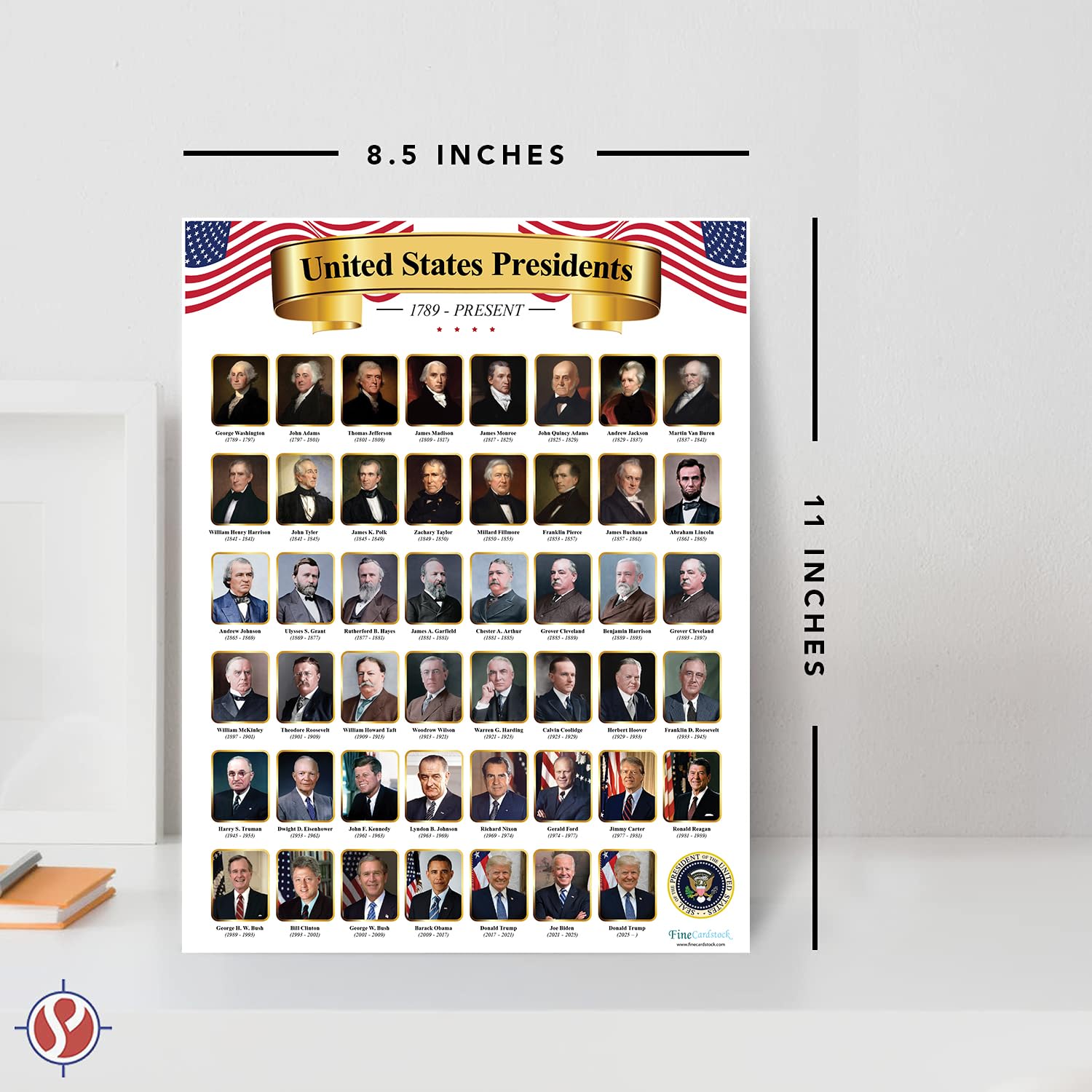 Mua United States of America President Educational Poster w/ Test ...