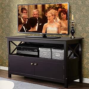 Amazon.com: Yaheetech X Shape TV Stand Base Console Storage Cabinet ...