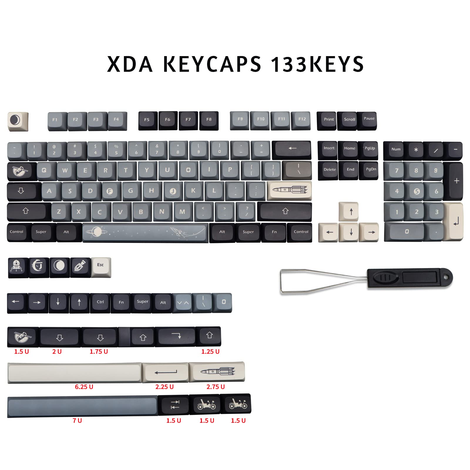 Mua MOLGRIA Keycaps Areospace Apollo Theme 133 Set for Mechanical ...