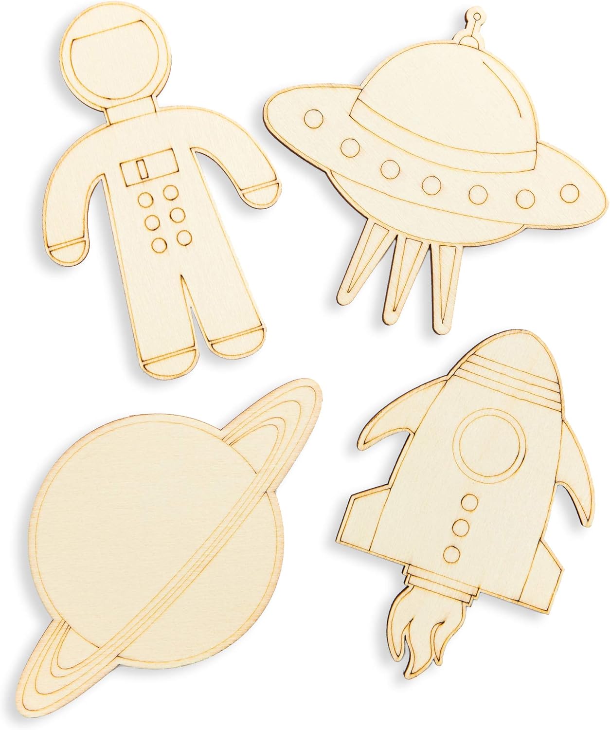 Amazon.com: Wood Cutouts for Crafts, Outer Space (5.5 x 4.6 in, 24-Pack)