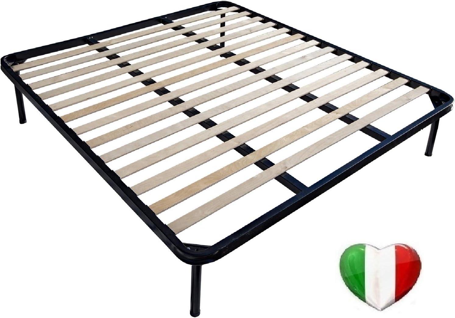 DOLCISOGNI Rete Matrimoniale 160x200 Letto a Doghe con Doppia Barra ...