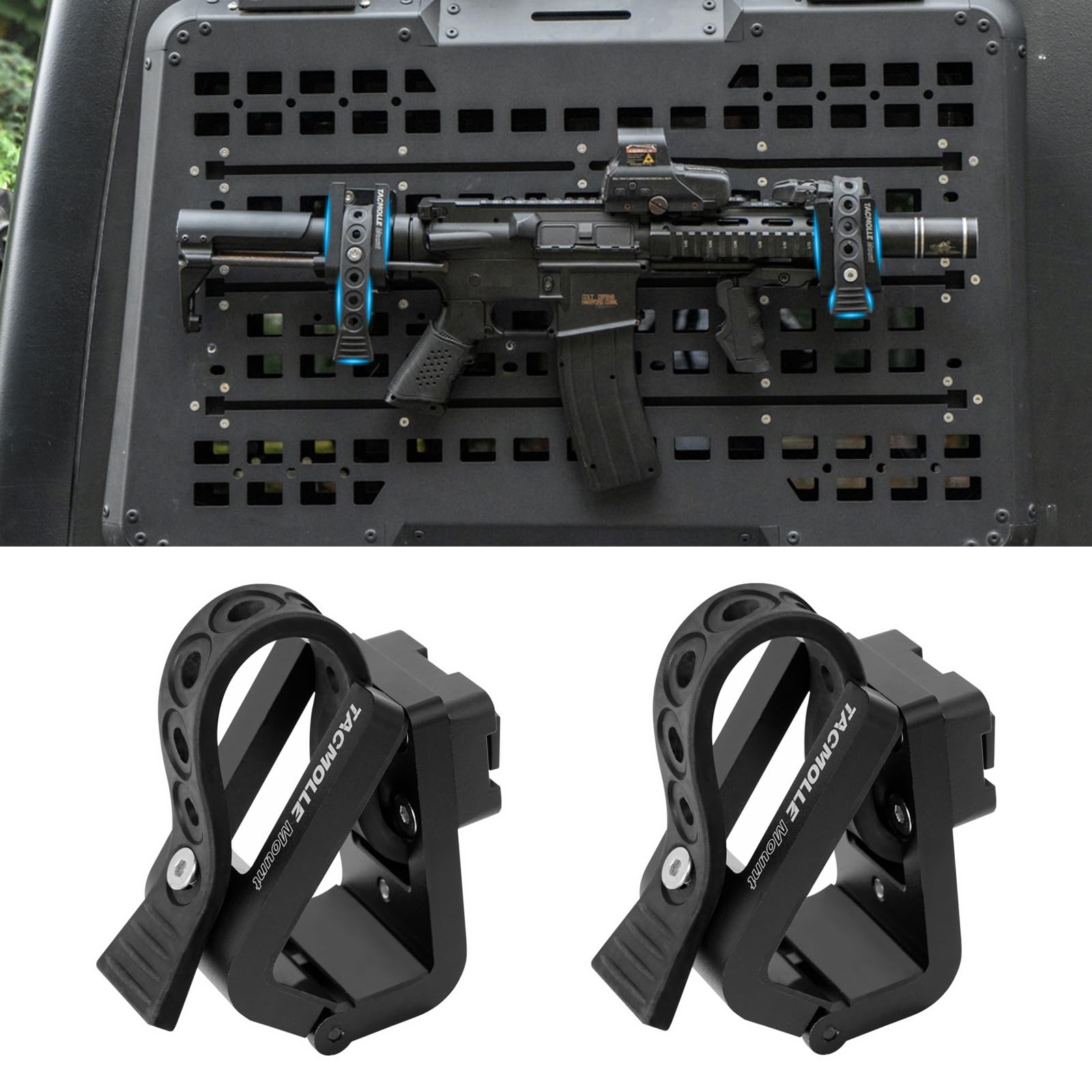 Z8 2 Pack Racks for Metal Tactical Molle Panel,Gun Mount with Rubber ...