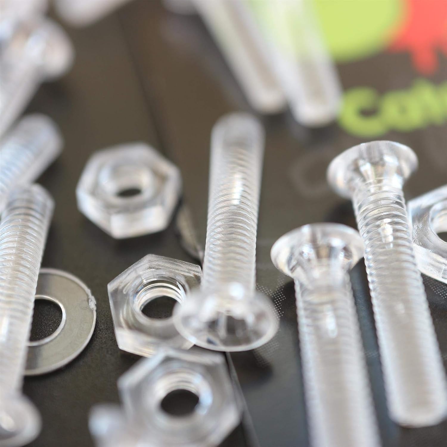 50 x Crosshead Countersunk Screws Nuts and Bolts, Transparent Clear ...