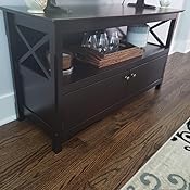 Amazon.com: YAHEETECH X Shape Wooden TV Stand Base Console Storage ...