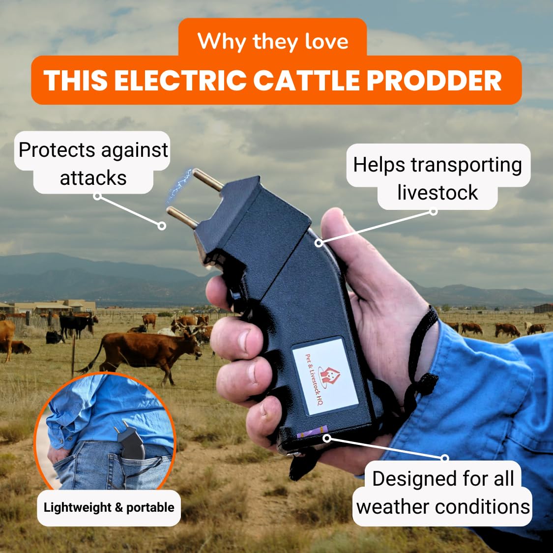 Mua Cattle Prod Handheld - Electric Cattle Prod Livestock - Mini Hand ...
