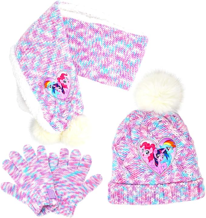 My Little Pony Hat Scarf and Gloves Winter Set (2-4 Years, Pink ...