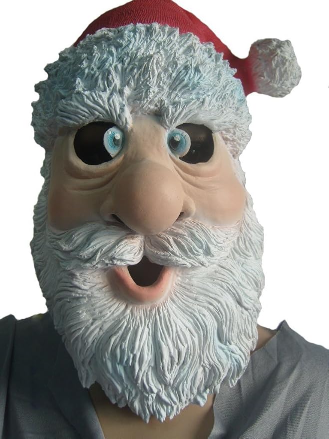 Santa Claus Latex Mask Face Mask Christmas Dance Party: Amazon.co.uk ...