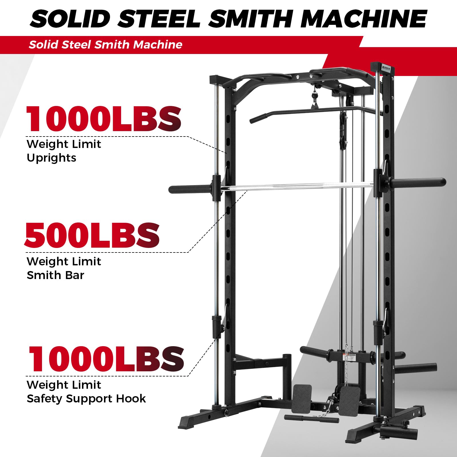 Mua RitFit Smith Machine Power Rack with LAT-Pull Down System, Landmine ...