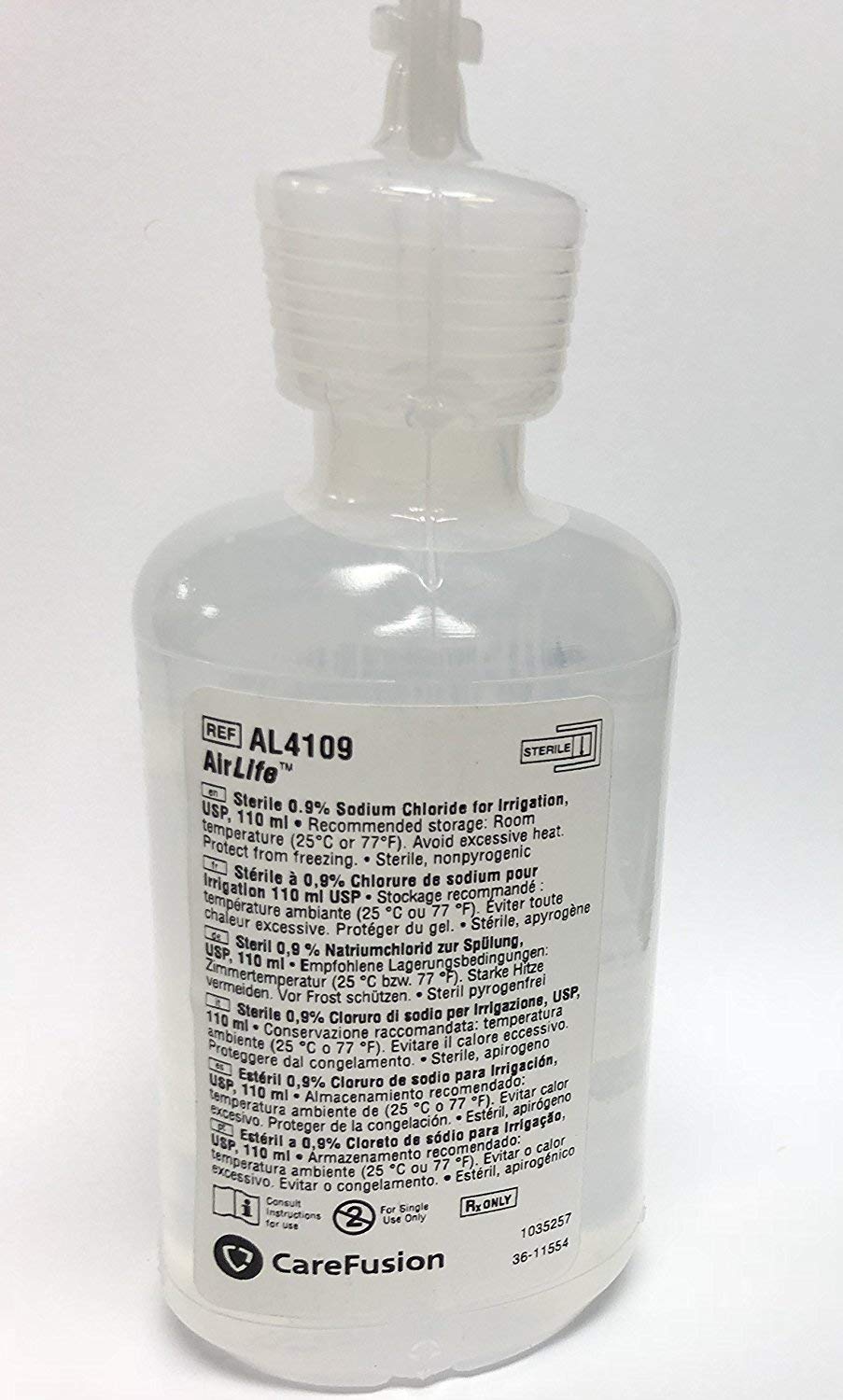 0.9% Sodium Chloride, 110ml Bottle w/ Dual Top, 25/cs: Amazon.com ...