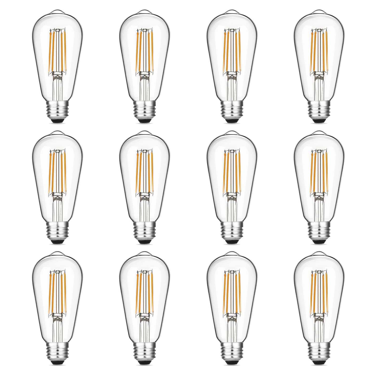Gozelux 12-Pack Vintage LED Edison Light Bulb 60W Equivalent ...