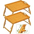 Amazon.com - 2 Pack Breakfast Bed Tray for Eating - Raised Food Table Up to 9.5" on Lap Sofa ...