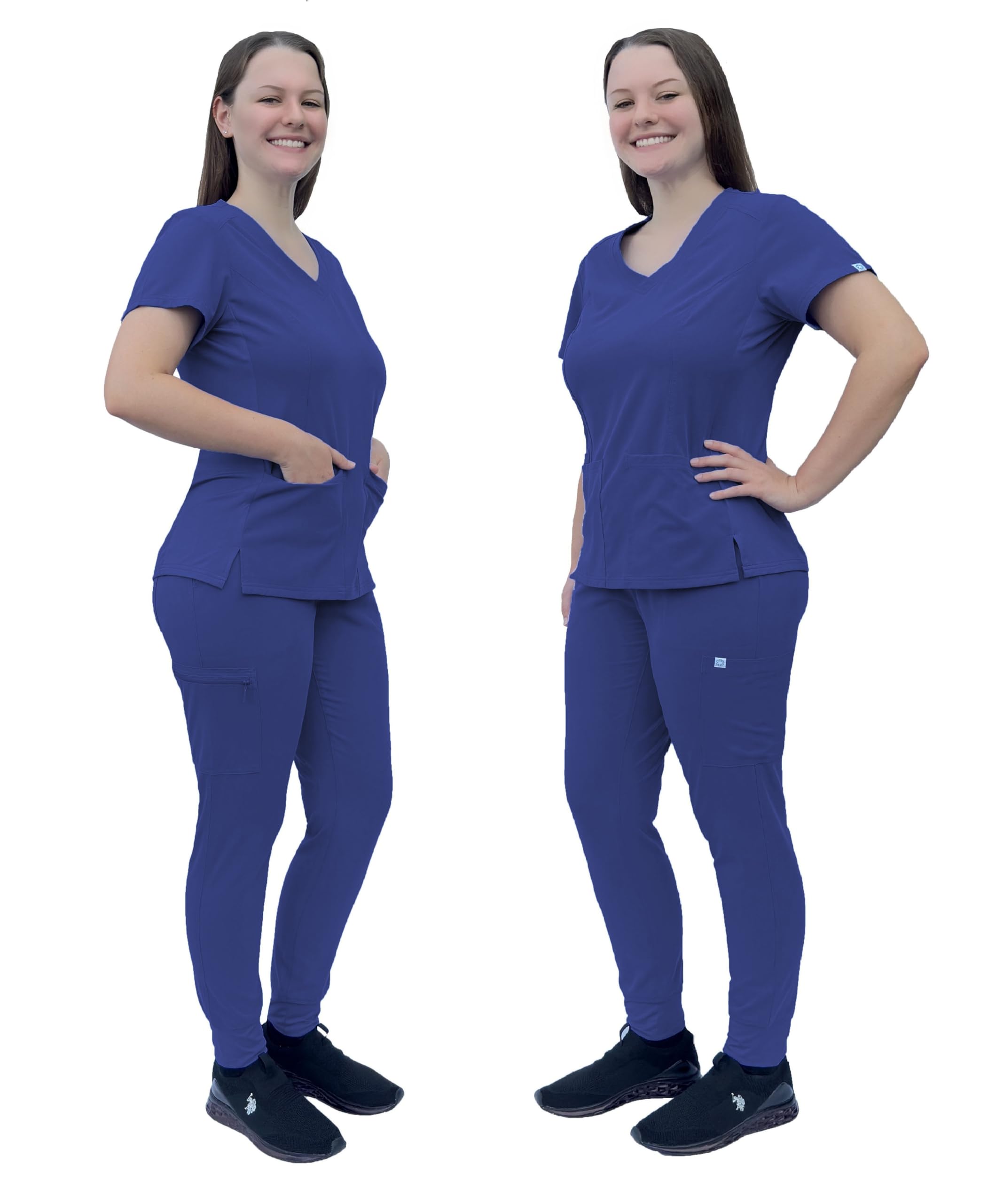 ANGIE UNIFORMS PREMIUM Jogger Scrubs for Women Set. Side Spandex 2 ...