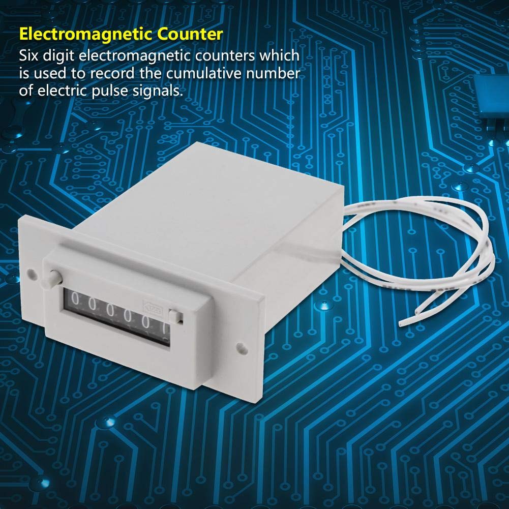 DC24V DC 24V 6 Digit Electromagnetic Pulse Counter CSK6-YKW AC110V ...