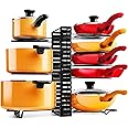 Amazon.com: Pots and Pans Organizer for Cabinet - MUDEELA Pan Organizer ...