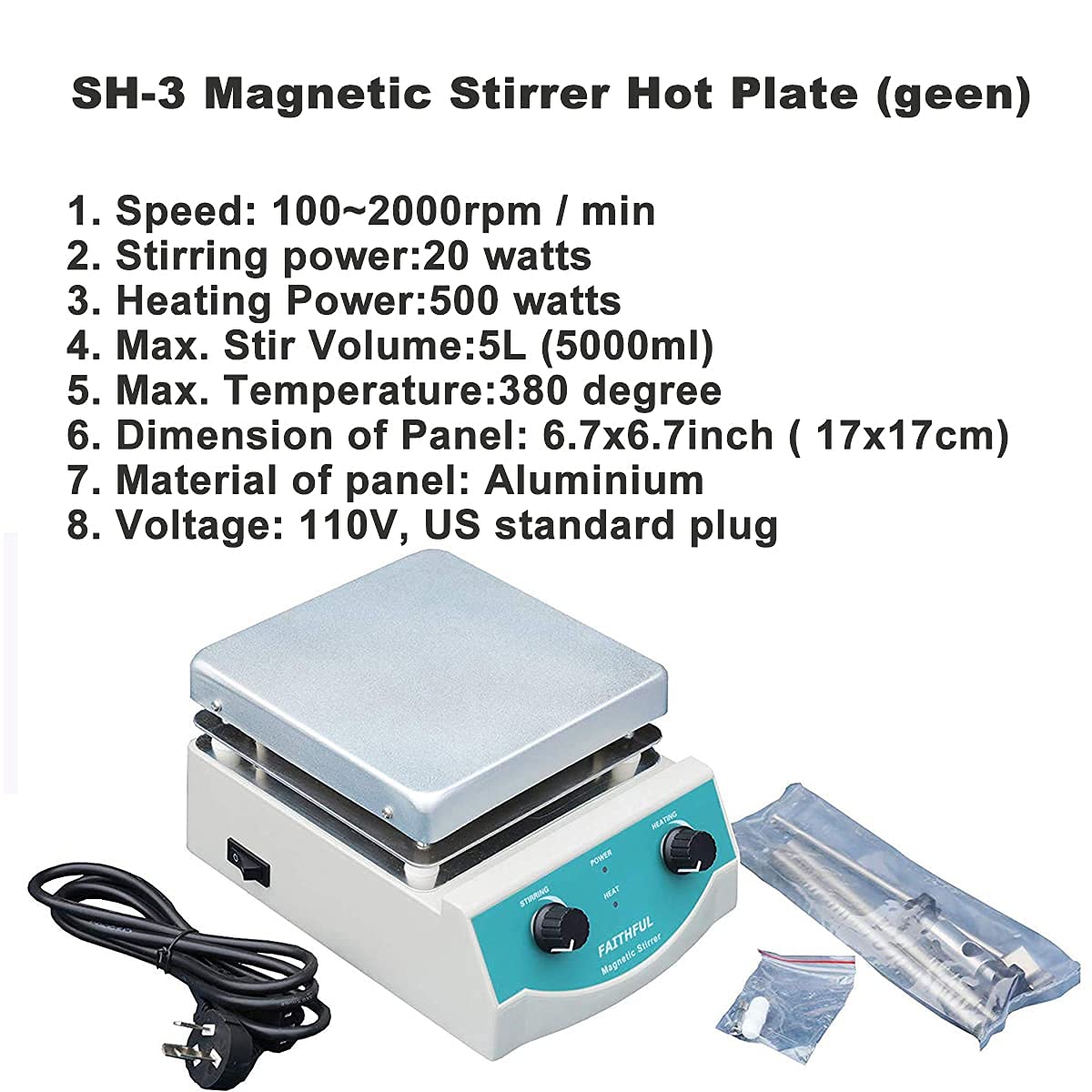 Mua SH-3 Lab Magnetic Stirrer Hotplate, 17 x 17 cm Aluminium Panel, 0 ...
