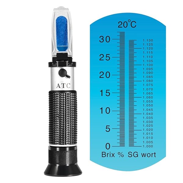 Brix Refractometer for Homebrew Beer Wort, iTavah Dual Scale Automatic ...