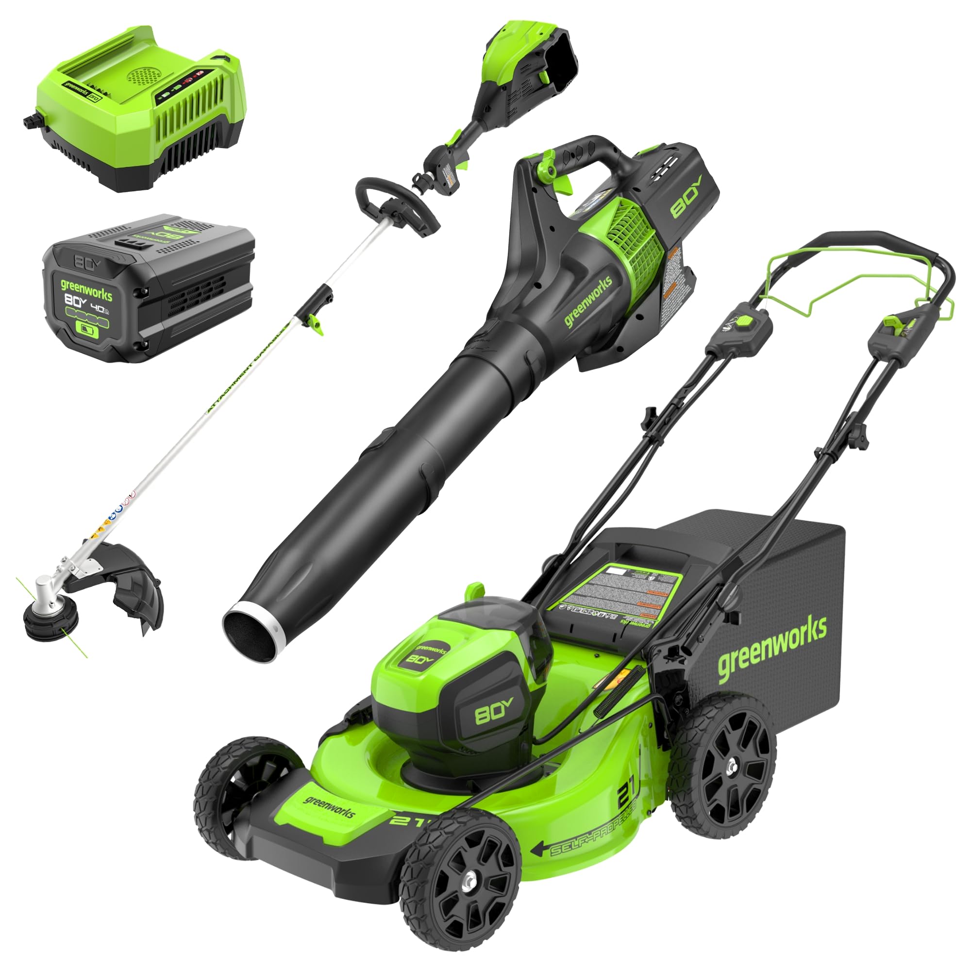Greenworks 80V 21” Brushless (Self-Propelled) Cordless Electric Lawn ...