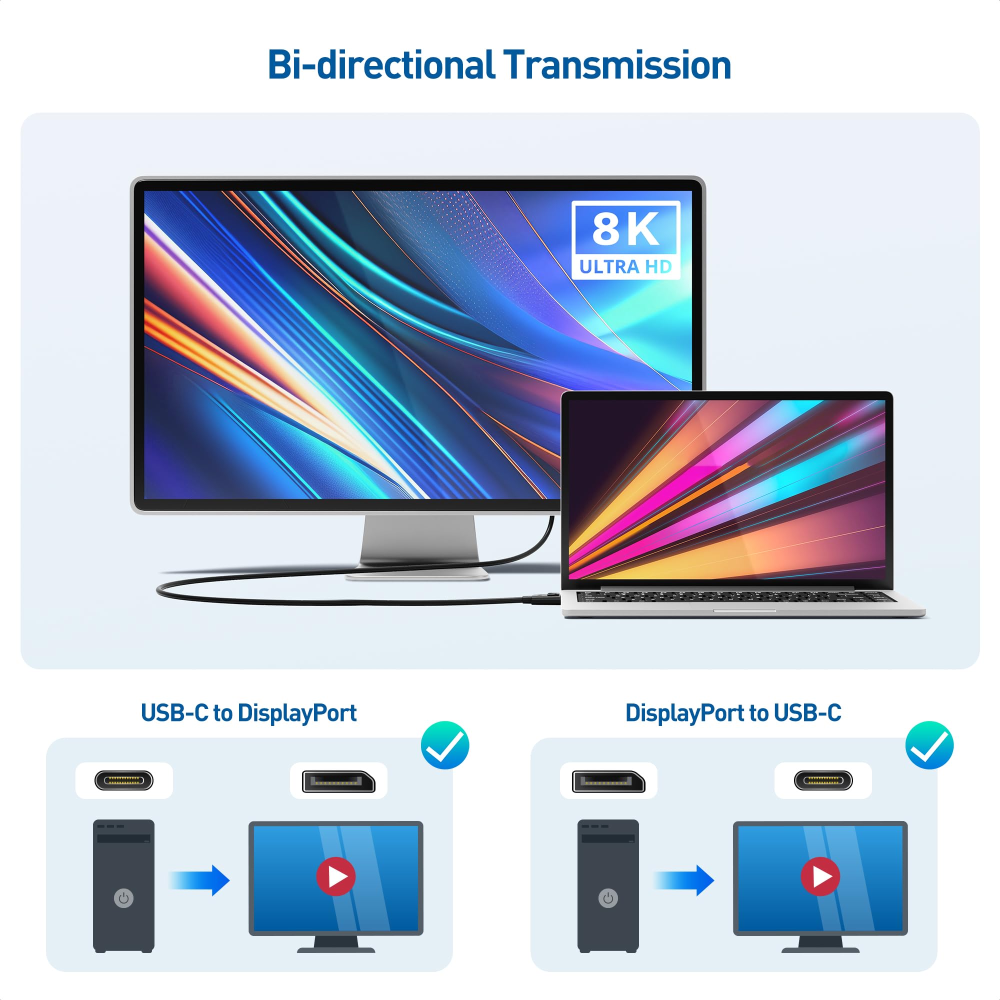 Mua Cable Matters Bidirectional USB C to DisplayPort 1.4 Cable 6 ft ...
