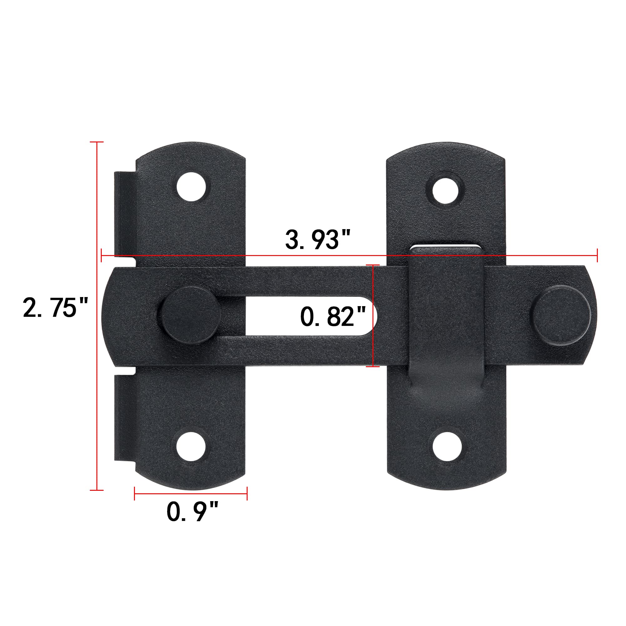 Mua 4 Packs Barn Door Latches，3.93” x 2.75” Matte Black Stainless Steel ...