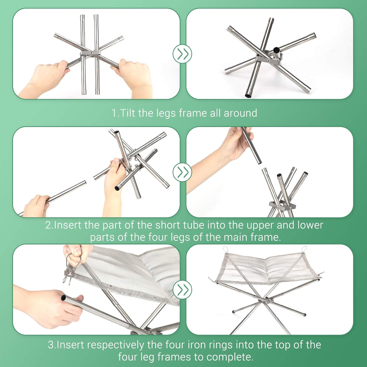 Portable Fire Pit, Outdoor Fireplace with Carrying Bag Rollable ...