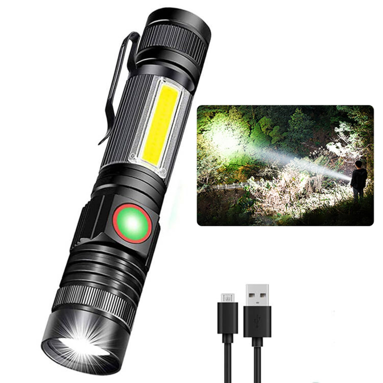 Mua Rechargeable Tactical Flashlight, Magnetic LED Flashlight with COB ...