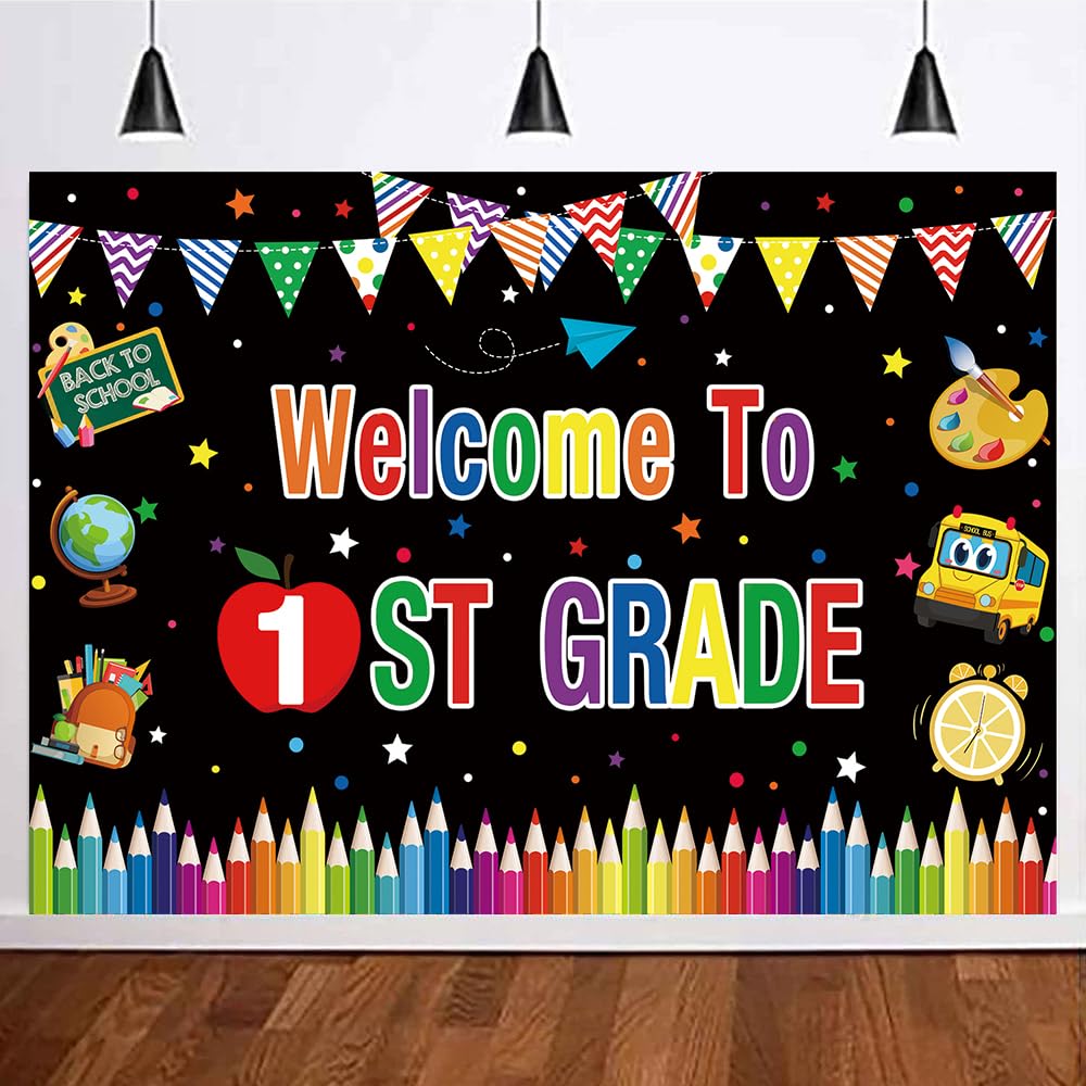 XCKALI Welcome to 1st Grade Backdrop First Grade Back to School Party ...