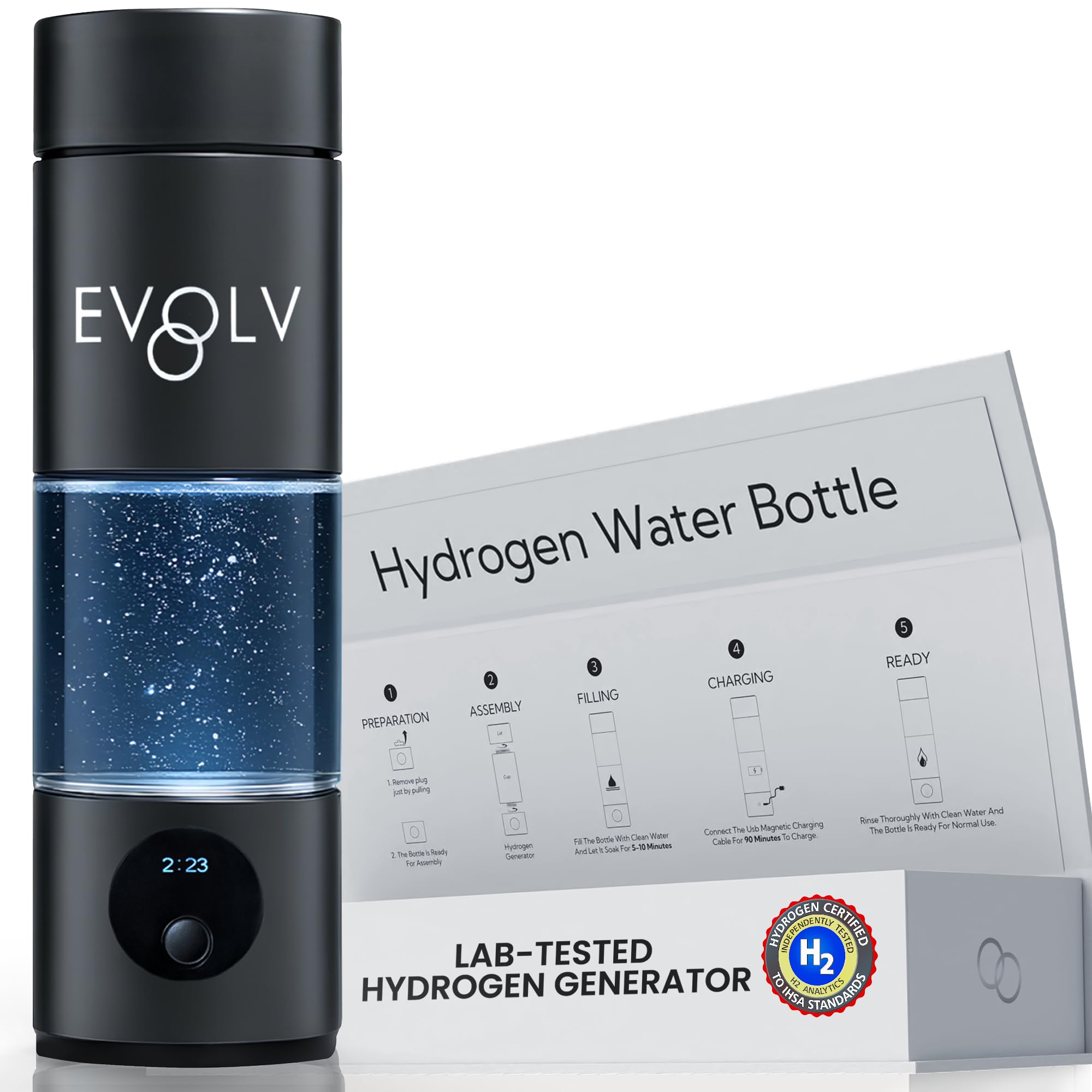 Mua EVOLV Hydrogen Water Bottle Generator – SPE & PEM Water Ionizer 5.4PPM, Highest H2 ...