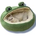 Amazon.com : Cute Frog Plush Cat Bed 2023 Round Fluffy Kawaii Pet Mat ...