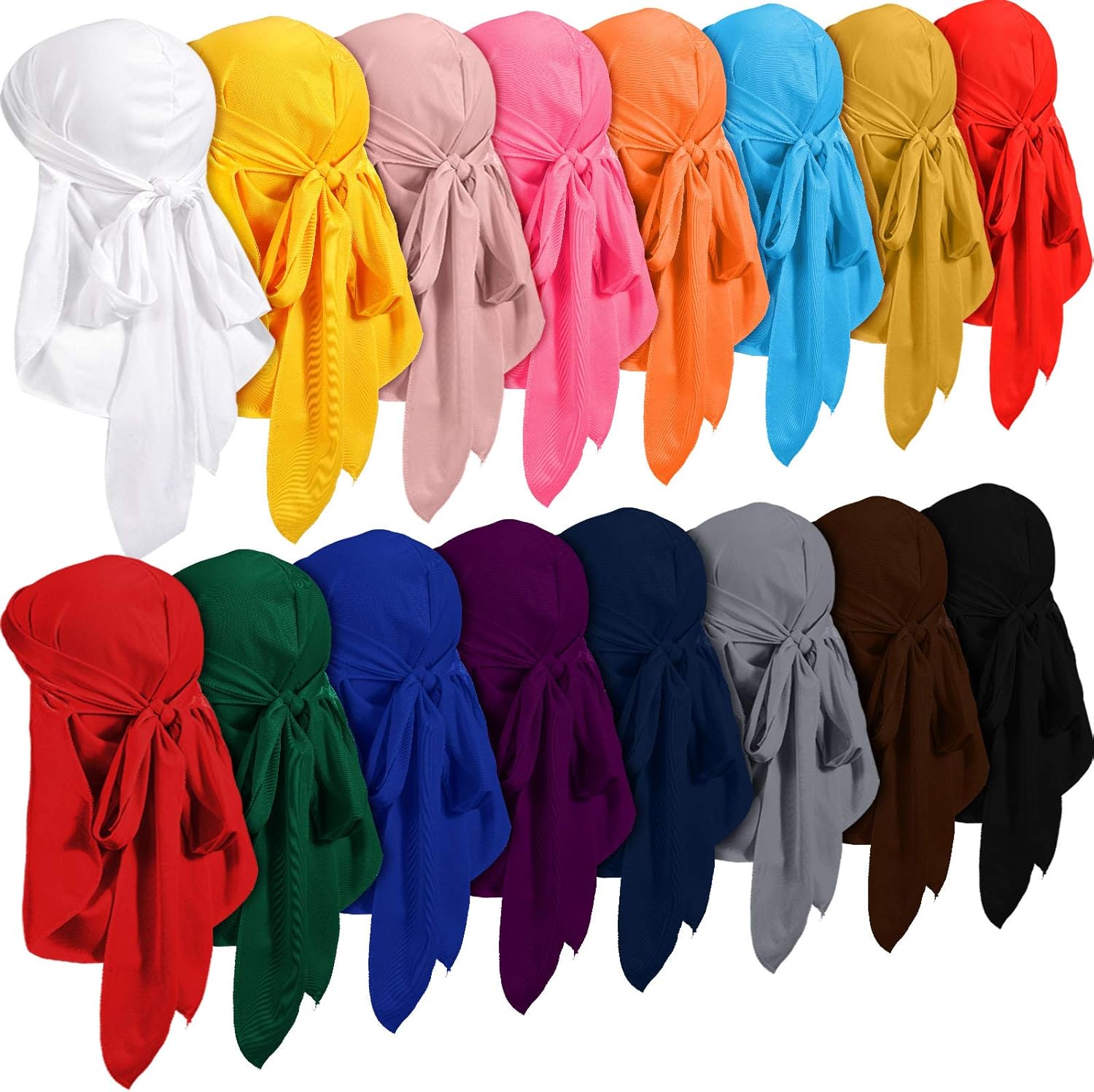 16 Pieces Velvet Wave Durag Cap for Men Women Soft Velvet Waves Durag ...