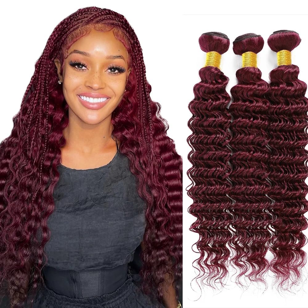Luxvogue Body Wave Burgundy P1B/99J Human Hair Bundles Unprocessed ...