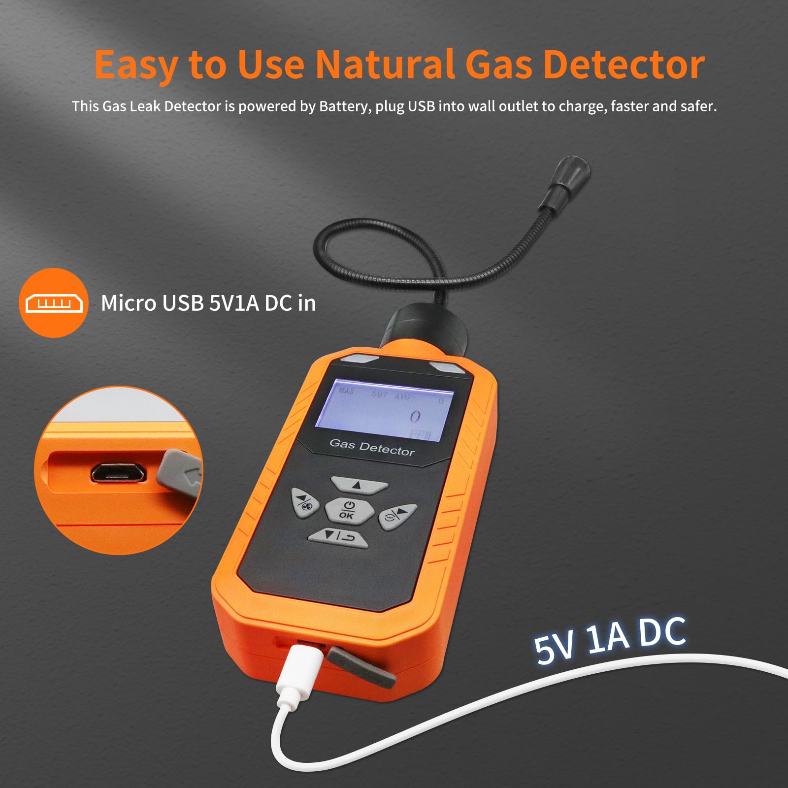 Mua Combustible Gas Leak Detector Rechargeable Gas Detector Sniffer ...