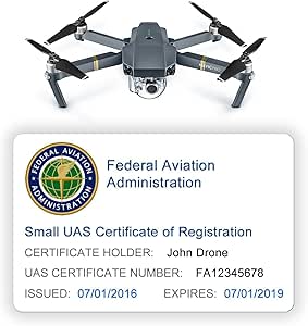 Amazon.com: Drone FAA UAS Registration ID Card for Hobbyist Pilots ...