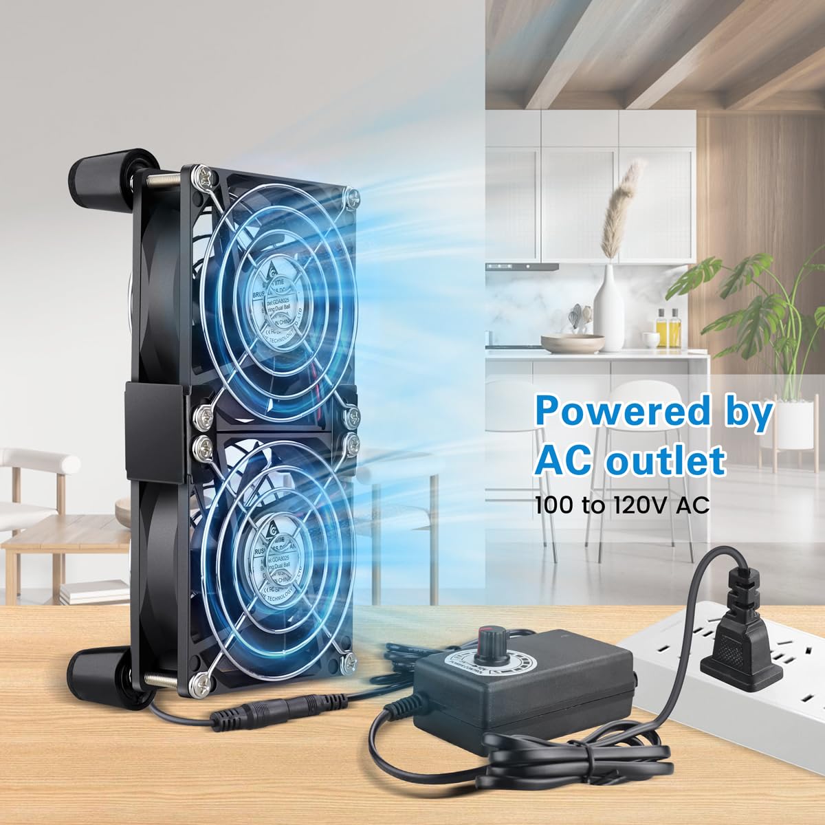 Mua GDSTIME Dual 80mm x 25mm Computer Fan with AC Plug, 110V 120V 240V ...