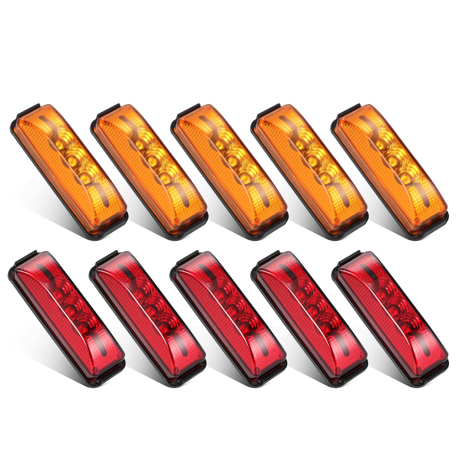 Partsam 10Pcs 3.9 inch 3LED Side Marker Clearance Lights with ...