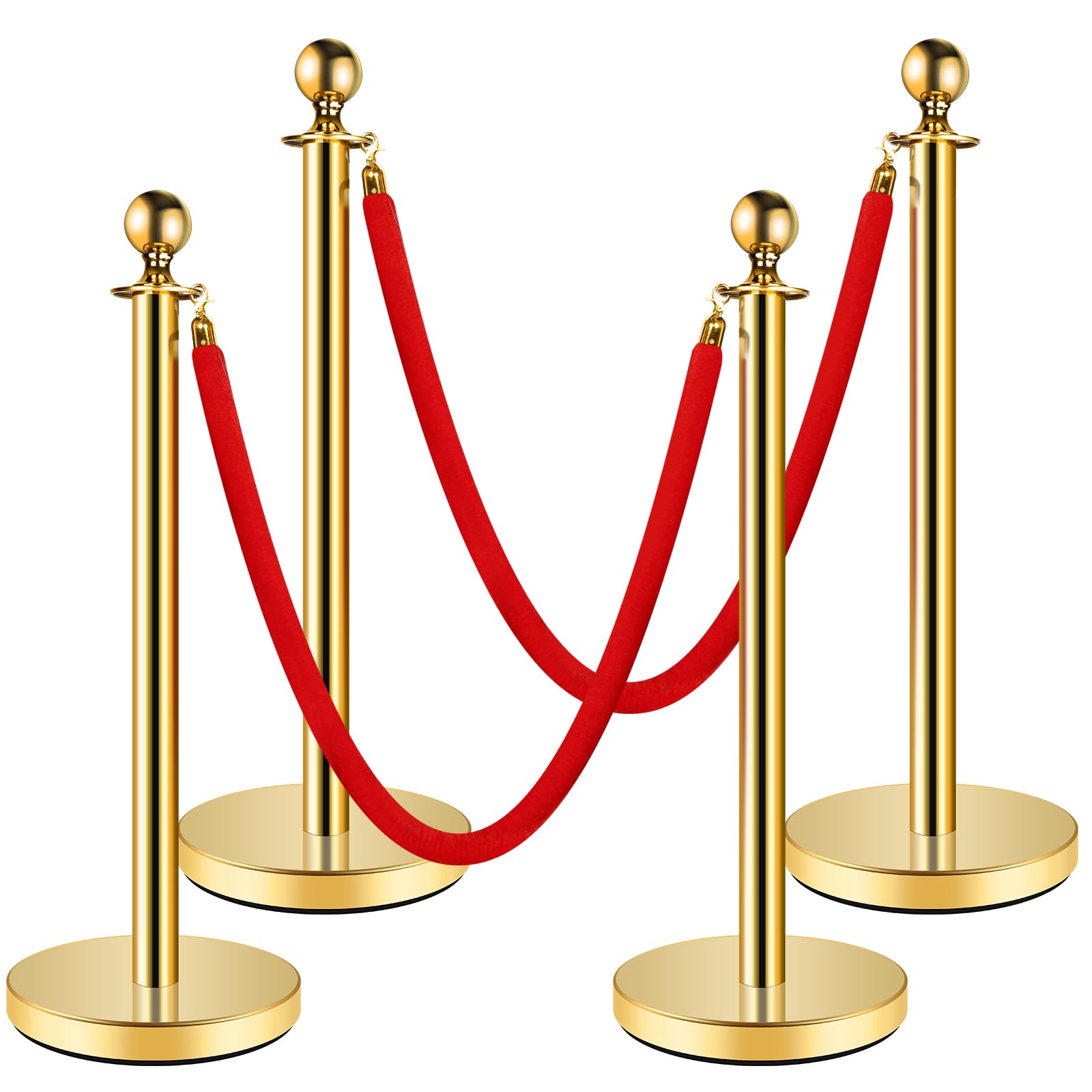 Stainless Steel Stanchion Post,Stanchions with Red Rope,Hollow Base and ...
