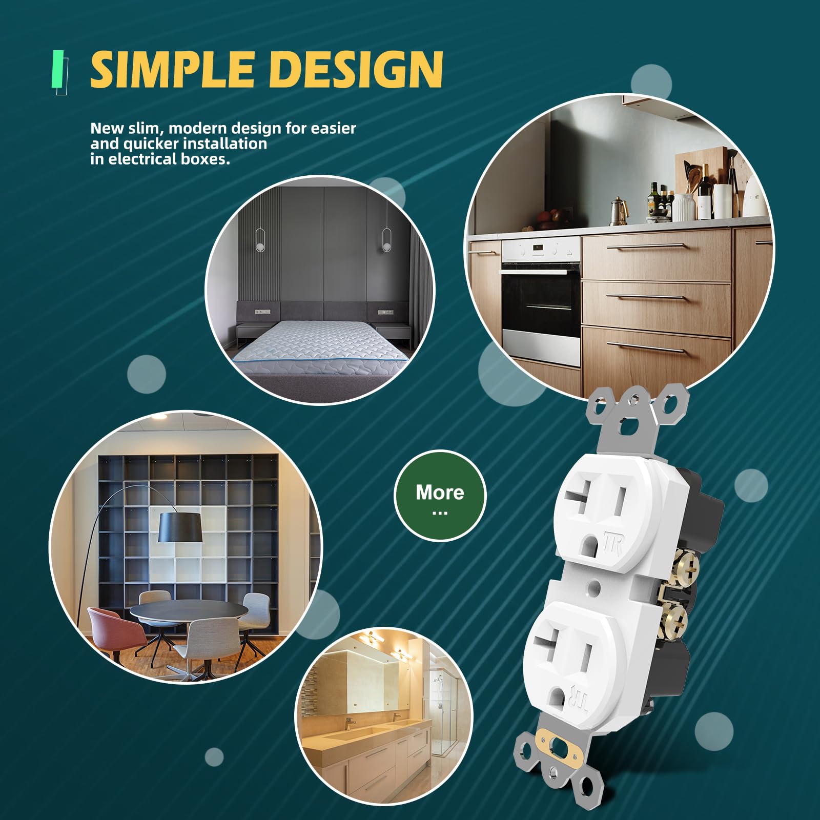 Mua Duplex Wall Receptacle Outlets, 20A Tamper-Resistant Electrical ...