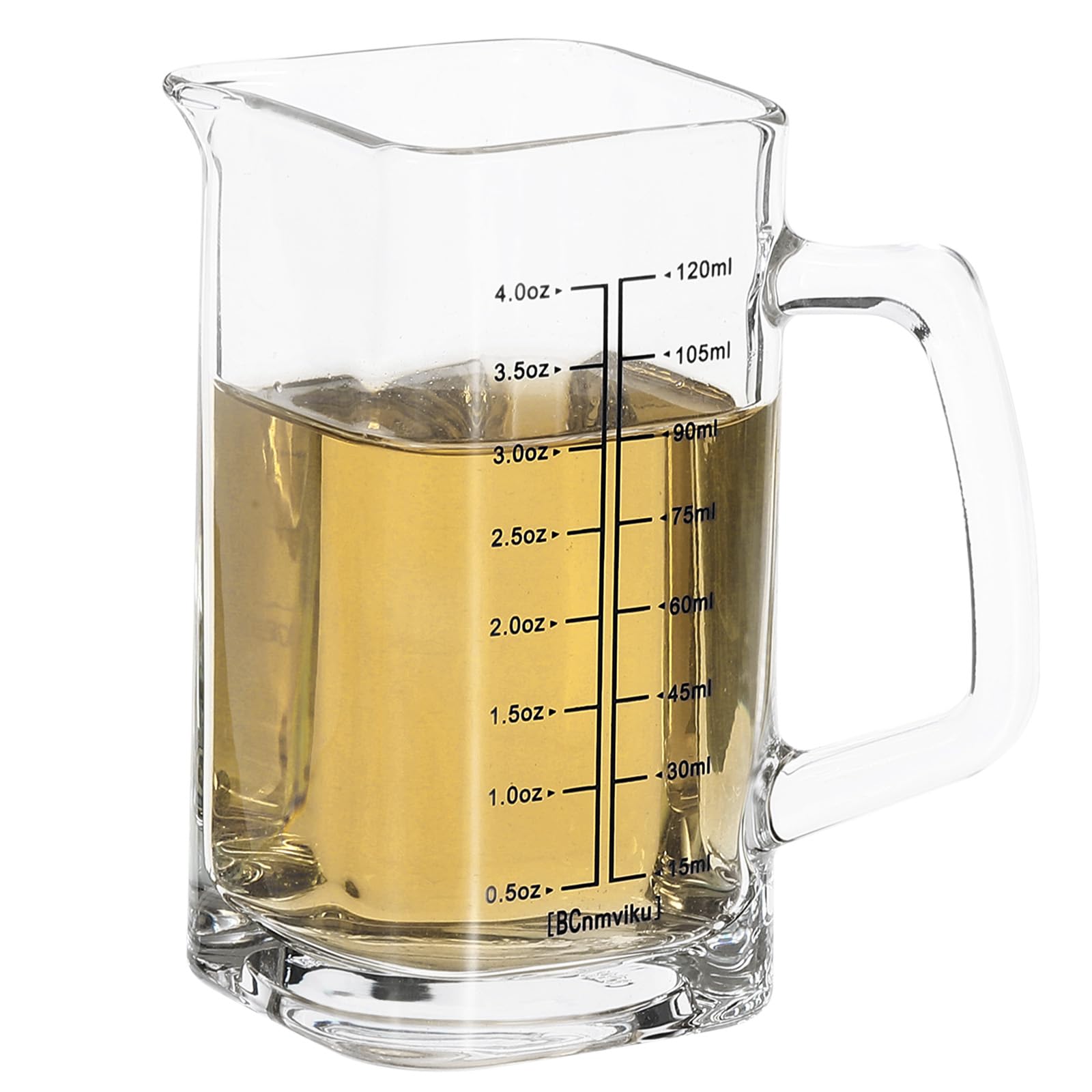 PATIKIL Glass Measuring Cup with Handle, 4 Ounce/120ml Glass Liquid ...