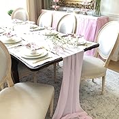 Amazon.com: SoarDream 1 Piece 27x120 inch Chiffon Table Runner Elegant Black Chiffon Table ...