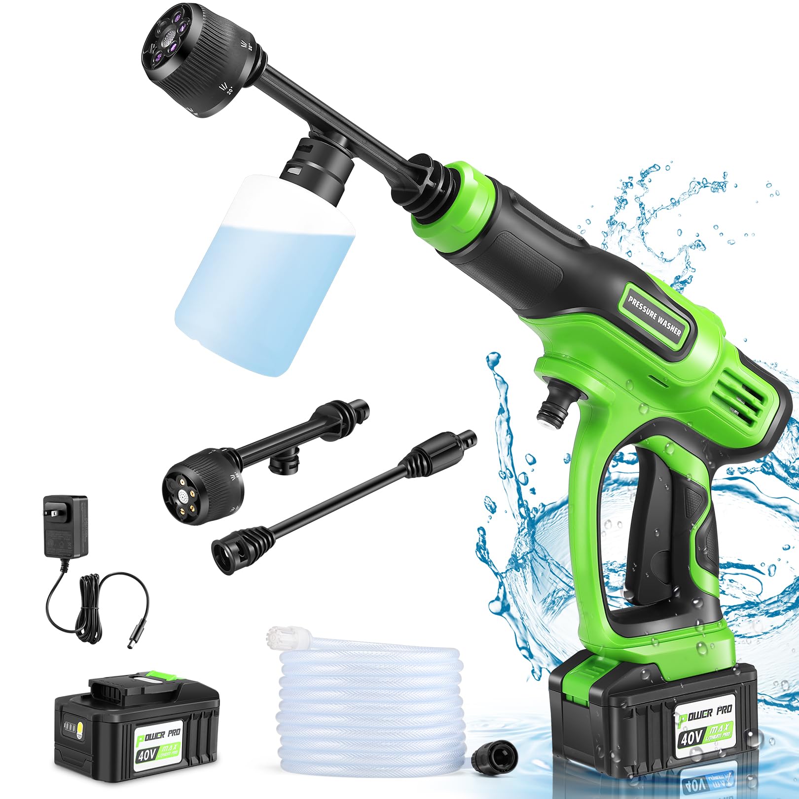 Mua Upgraded 1300 Cordless Pressure Washer with 1 * 40V Rechargeable ...