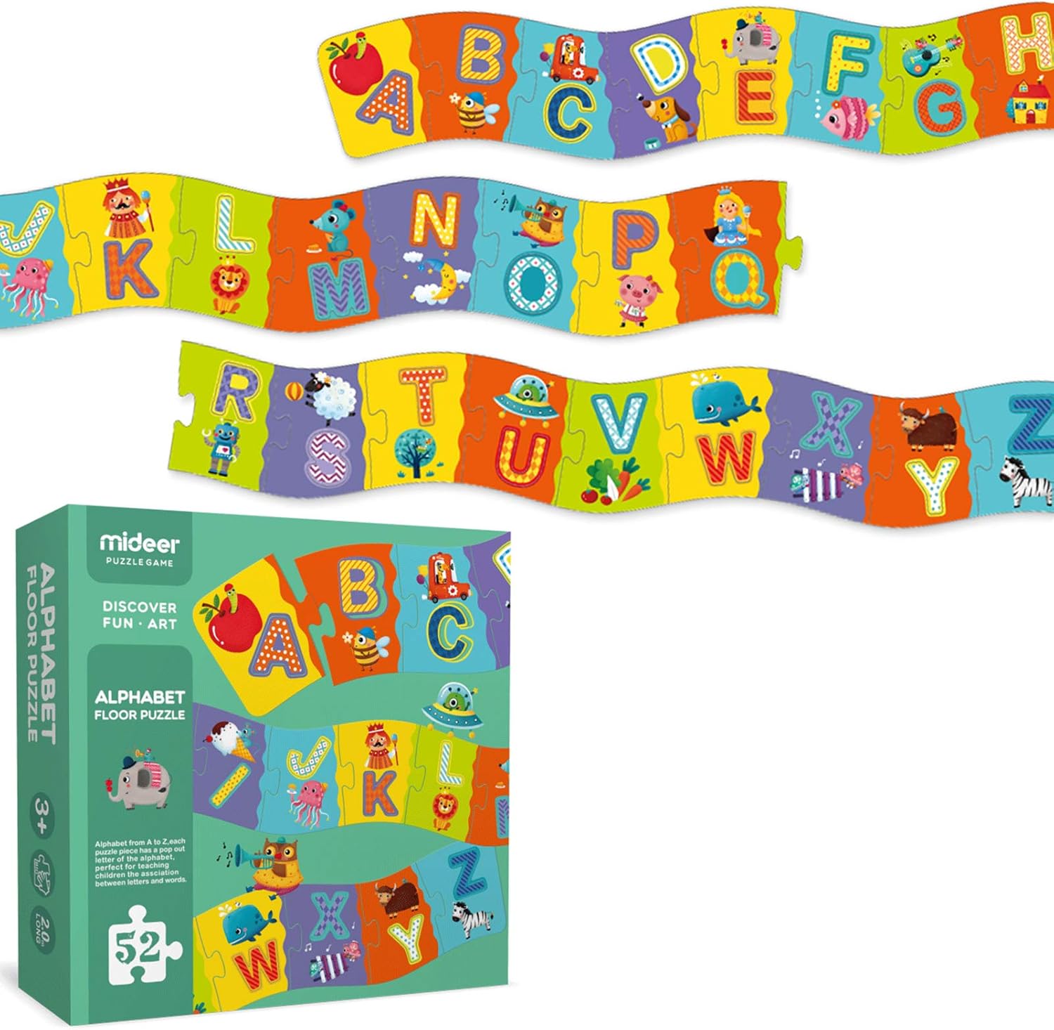 boppi Mideer 52 Piece Large Alphabet Floor Puzzle for Kids with Pop Out ...