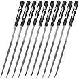 uxcell 10Pcs Second Cut Steel Triangular Needle File W Plastic Handle ...