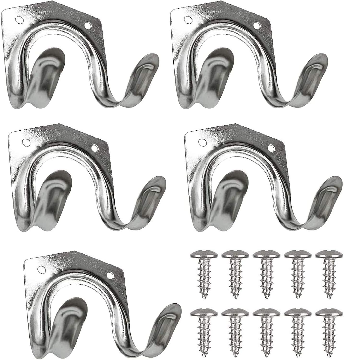 Garage Tool Storage Hooks Set,5 Packs Wall Mounted Double Storage Tool ...