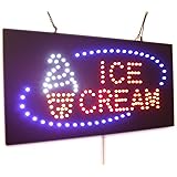 Amazon.com: Open Ice Cream Led Neon Business Motion Light Sign. On/off ...