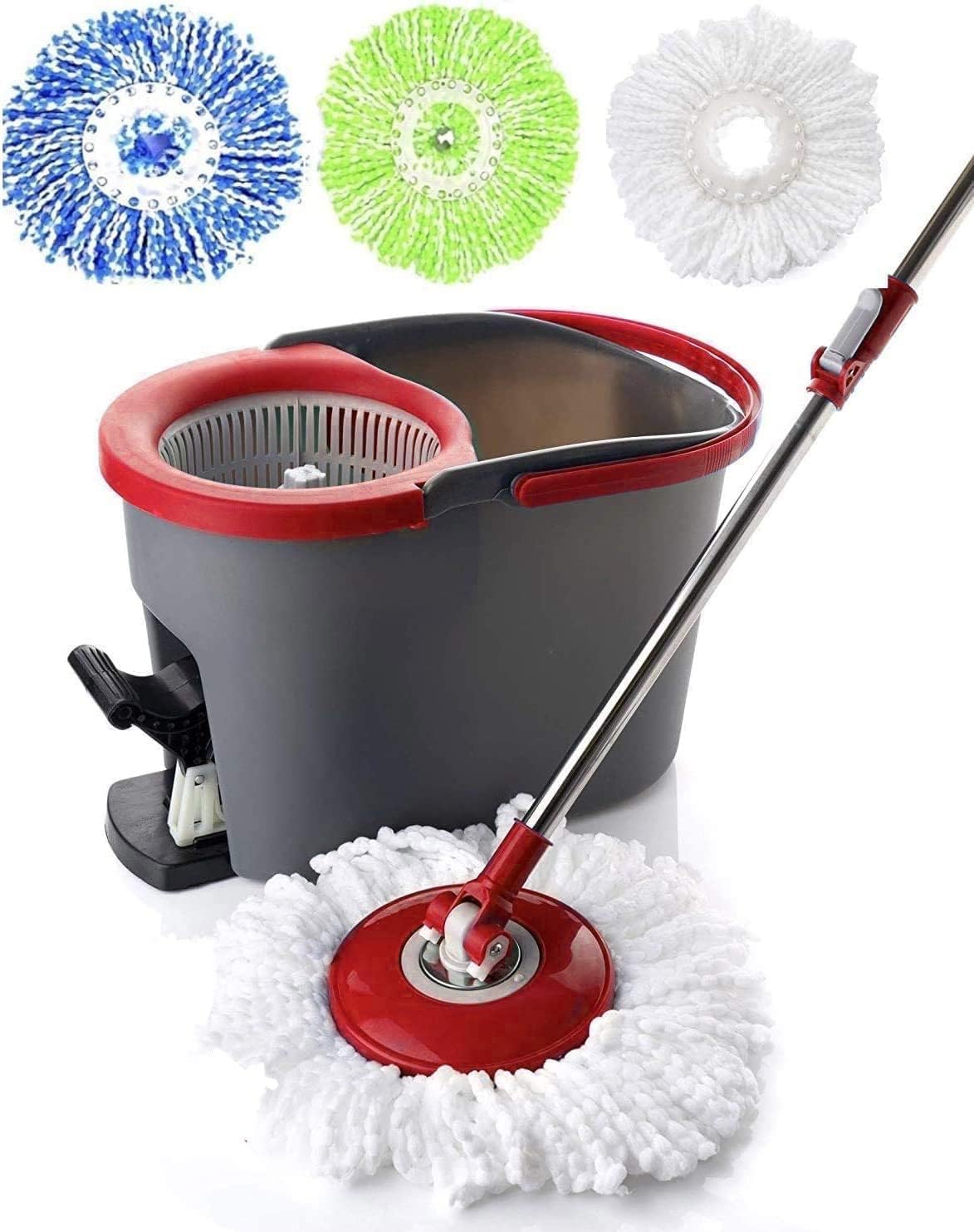 Simpli-Magic Spin Mop and Bucket with Wringer Set, Mop Bucket Cleaning ...