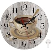 Amazon.com: CHGCRAFT 12inch Coffee Wall Clock Coffee Cup Round Wall ...